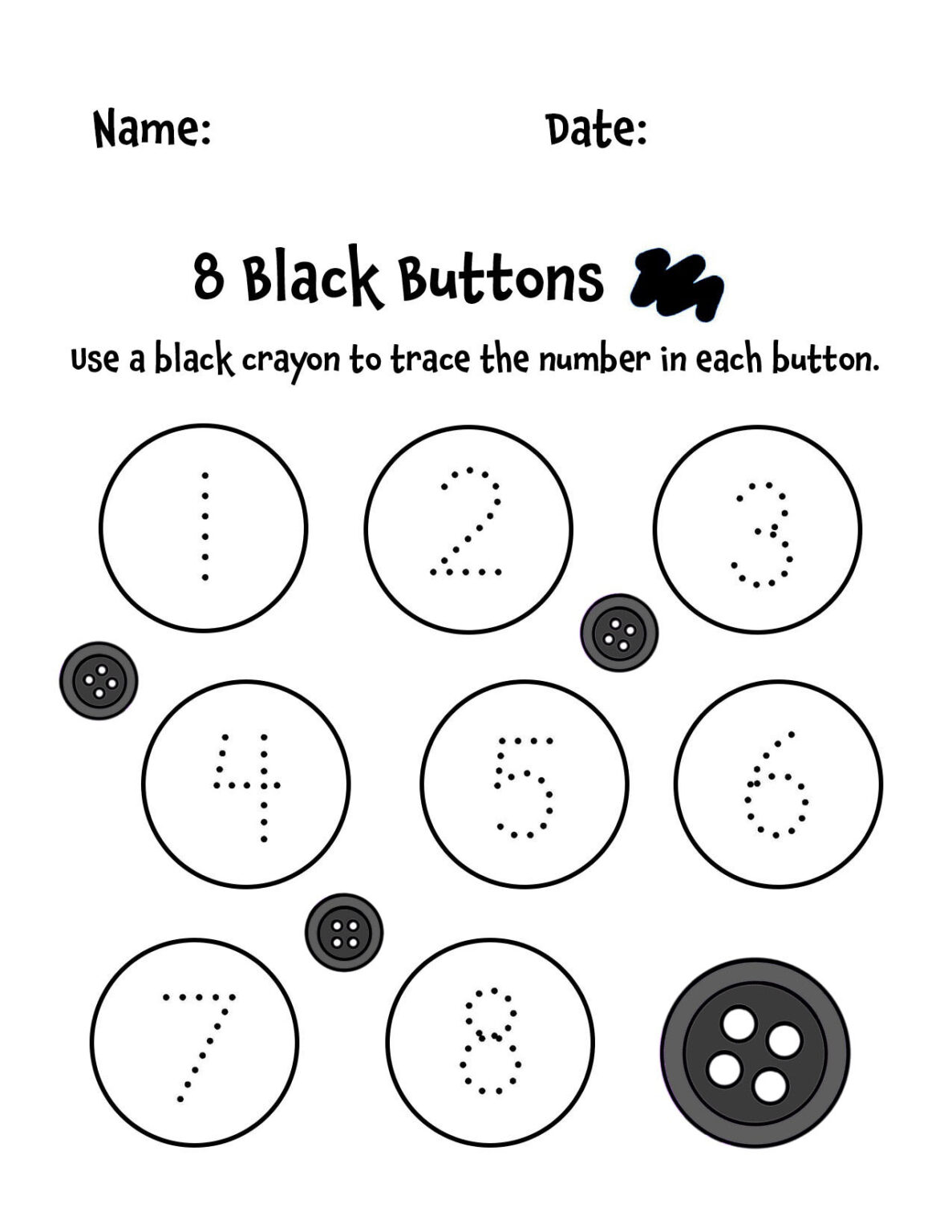 Free Black Worksheets for Preschool (Color Learning) ⋆ The Hollydog Blog
