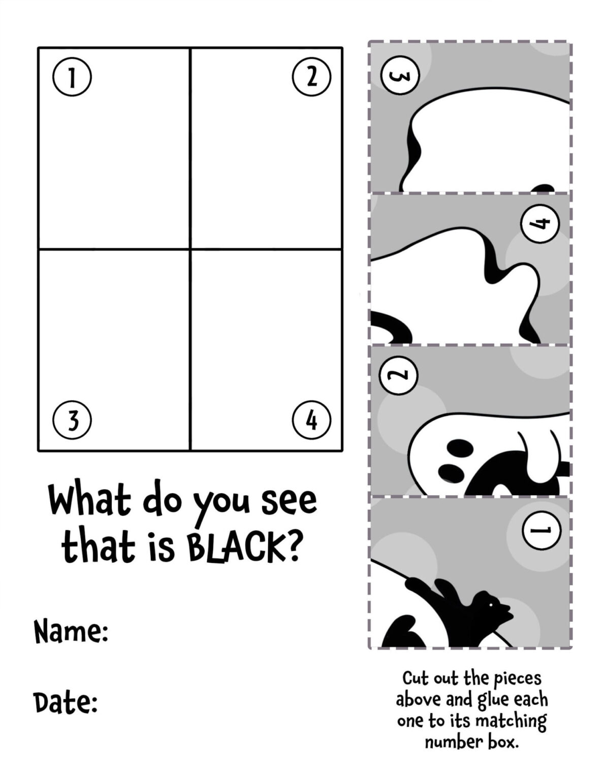 Free Black Color Activities and Worksheets for Preschool! ⋆ The ...
