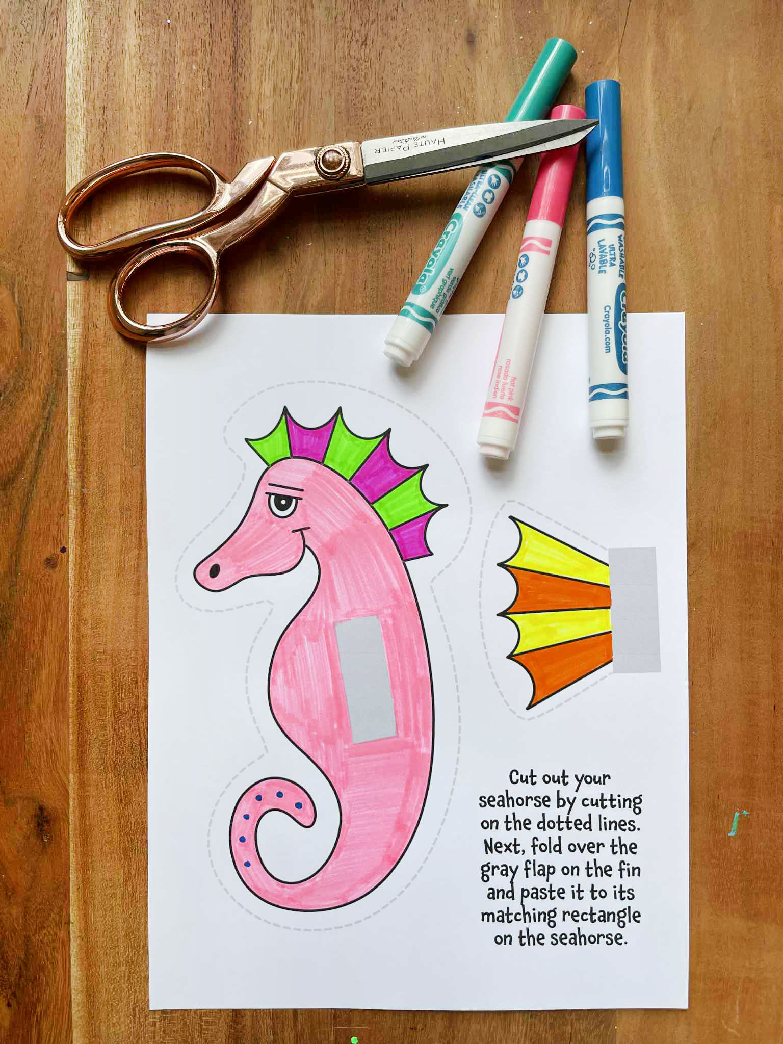 Paper Beach Crafts for Preschool (with free templates!) ⋆ The Hollydog Blog