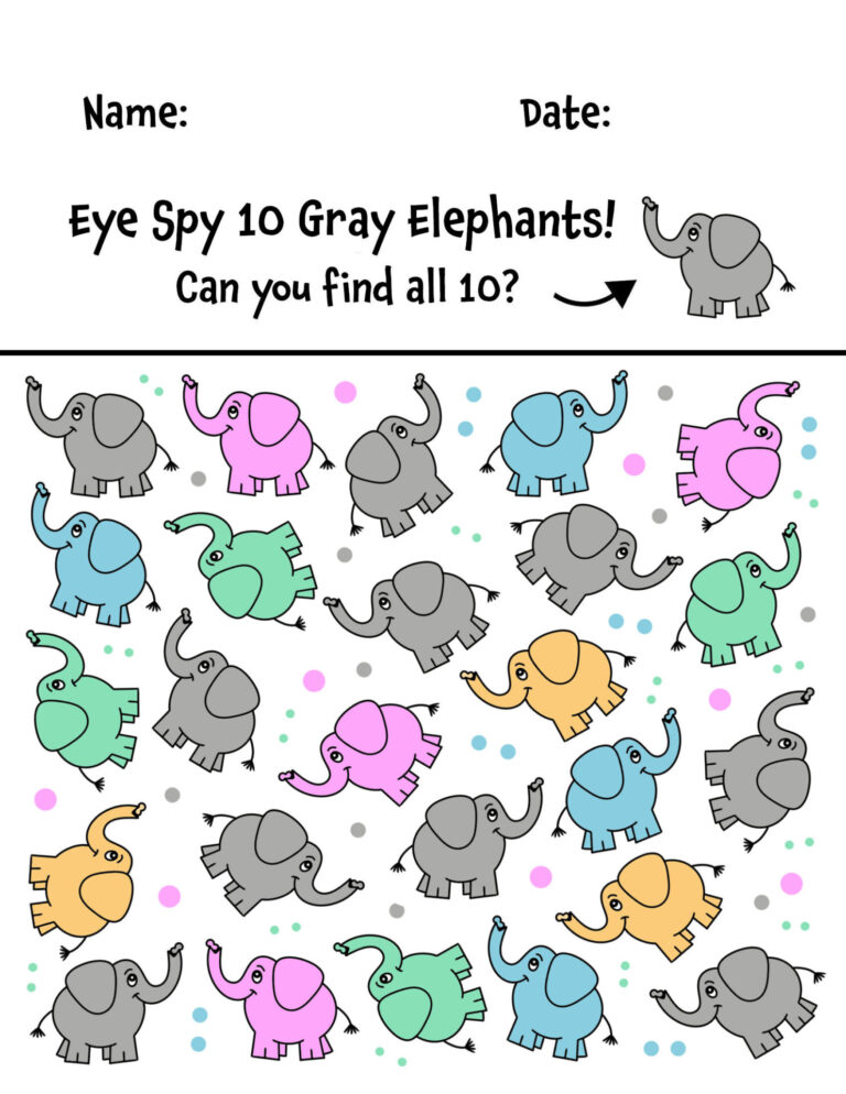 Free Gray Worksheets for Preschool (Color Learning) ⋆ The Hollydog Blog