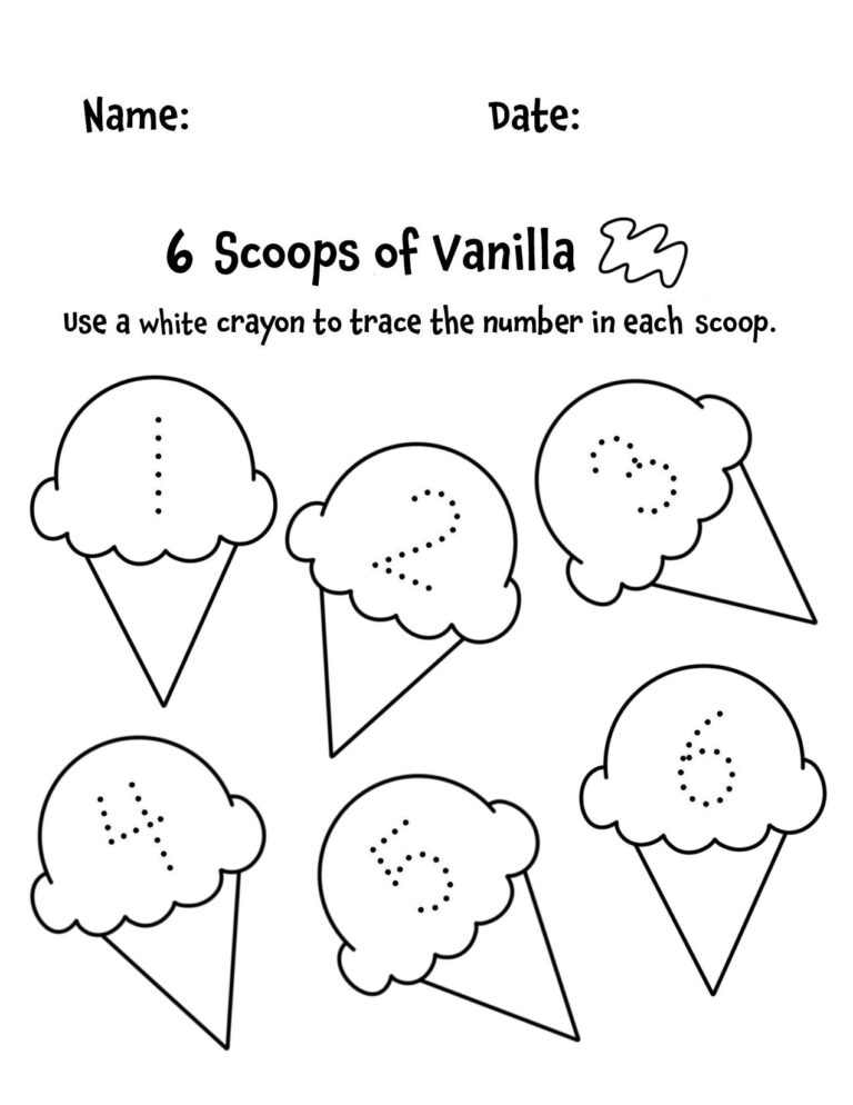 Free White Worksheets for Preschool (Color Learning) ⋆ The Hollydog Blog