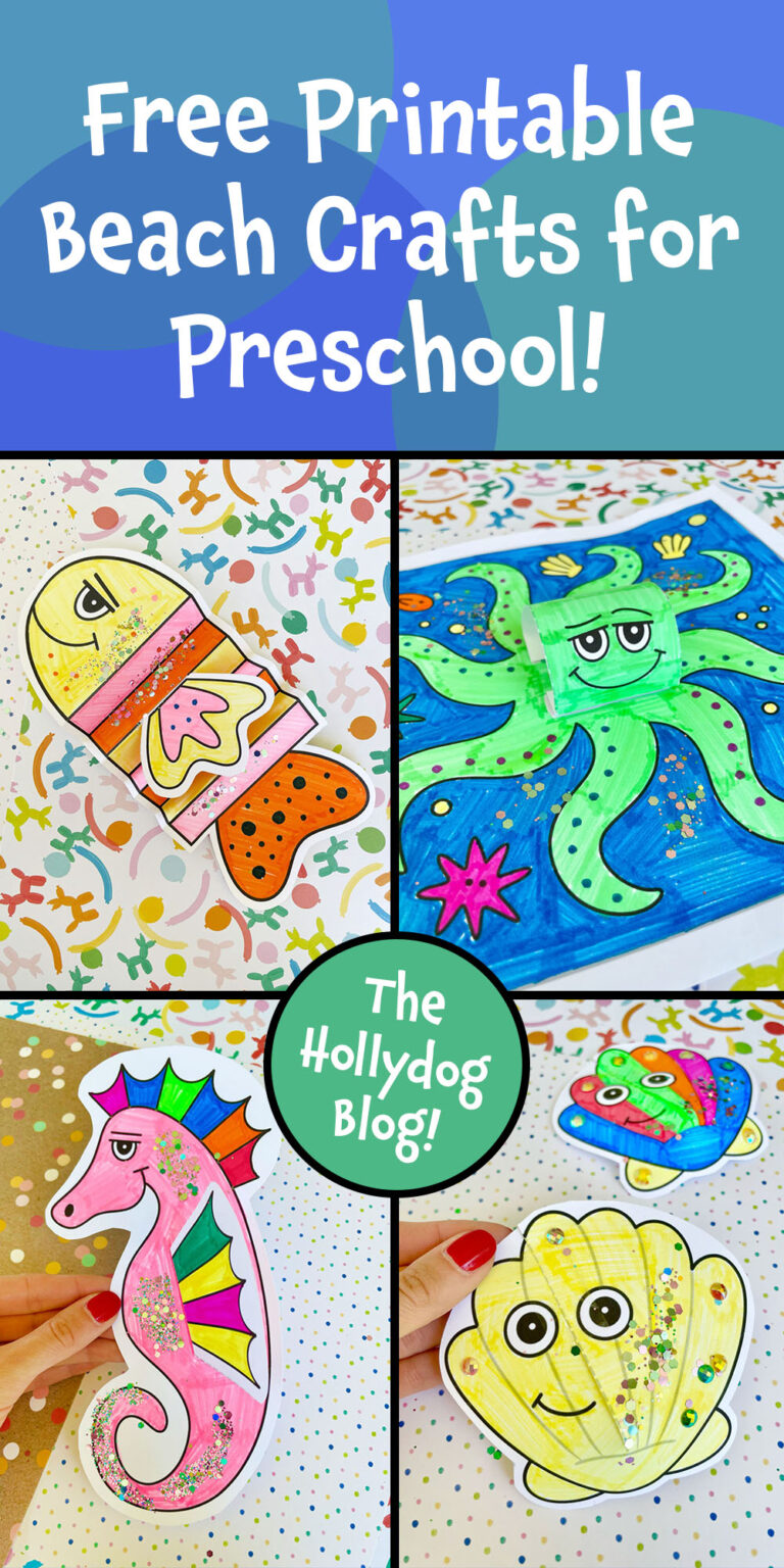 Paper Beach Crafts for Preschool (with free templates!) ⋆ The Hollydog Blog