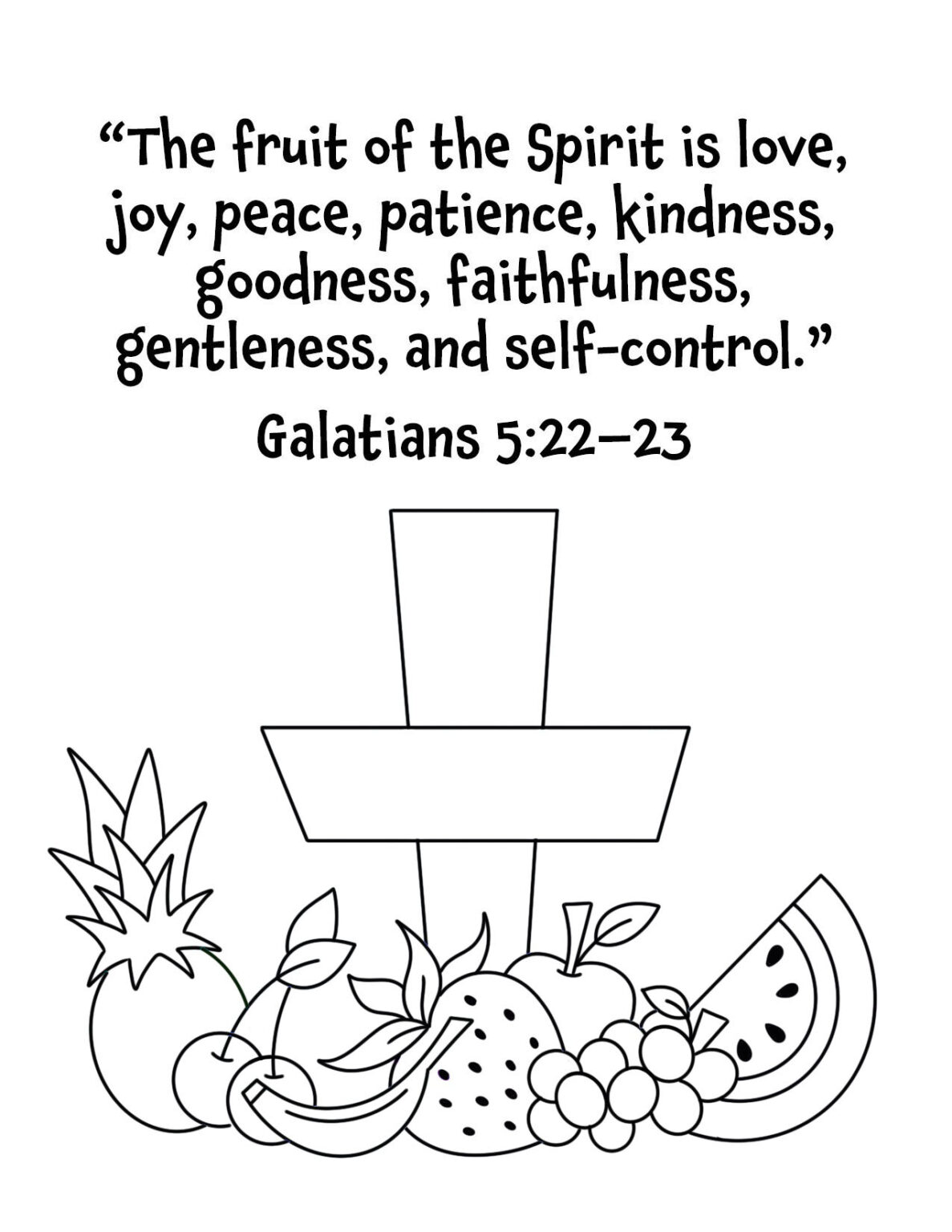 Free Fruit of the Spirit Coloring Pages for Kids! ⋆ The Hollydog Blog