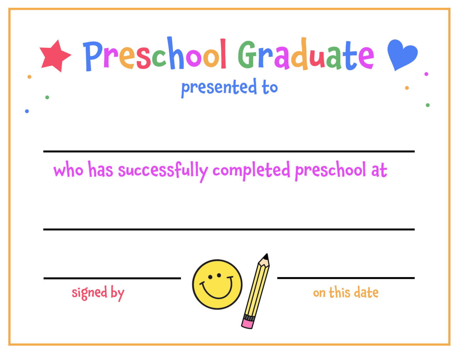 Free Preschool Graduation Printables! ⋆ The Hollydog Blog