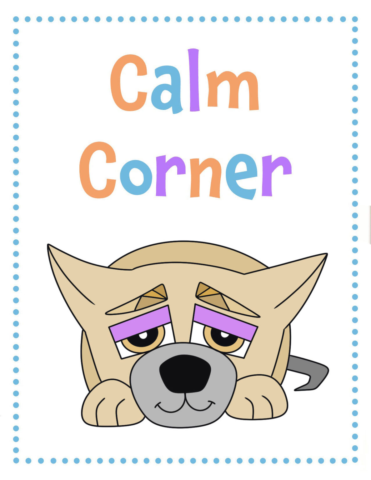 Free Calm Down Corner Printables ⋆ The Hollydog Blog