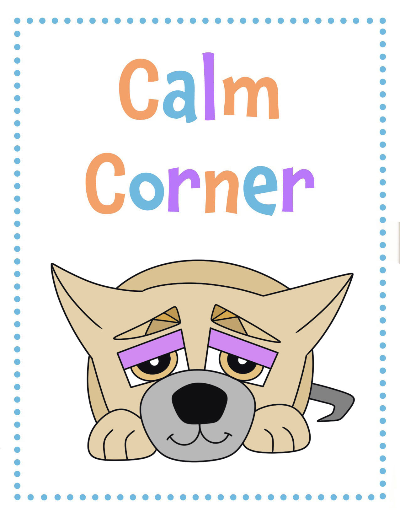 Free Calm Down Corner Printables ⋆ The Hollydog Blog