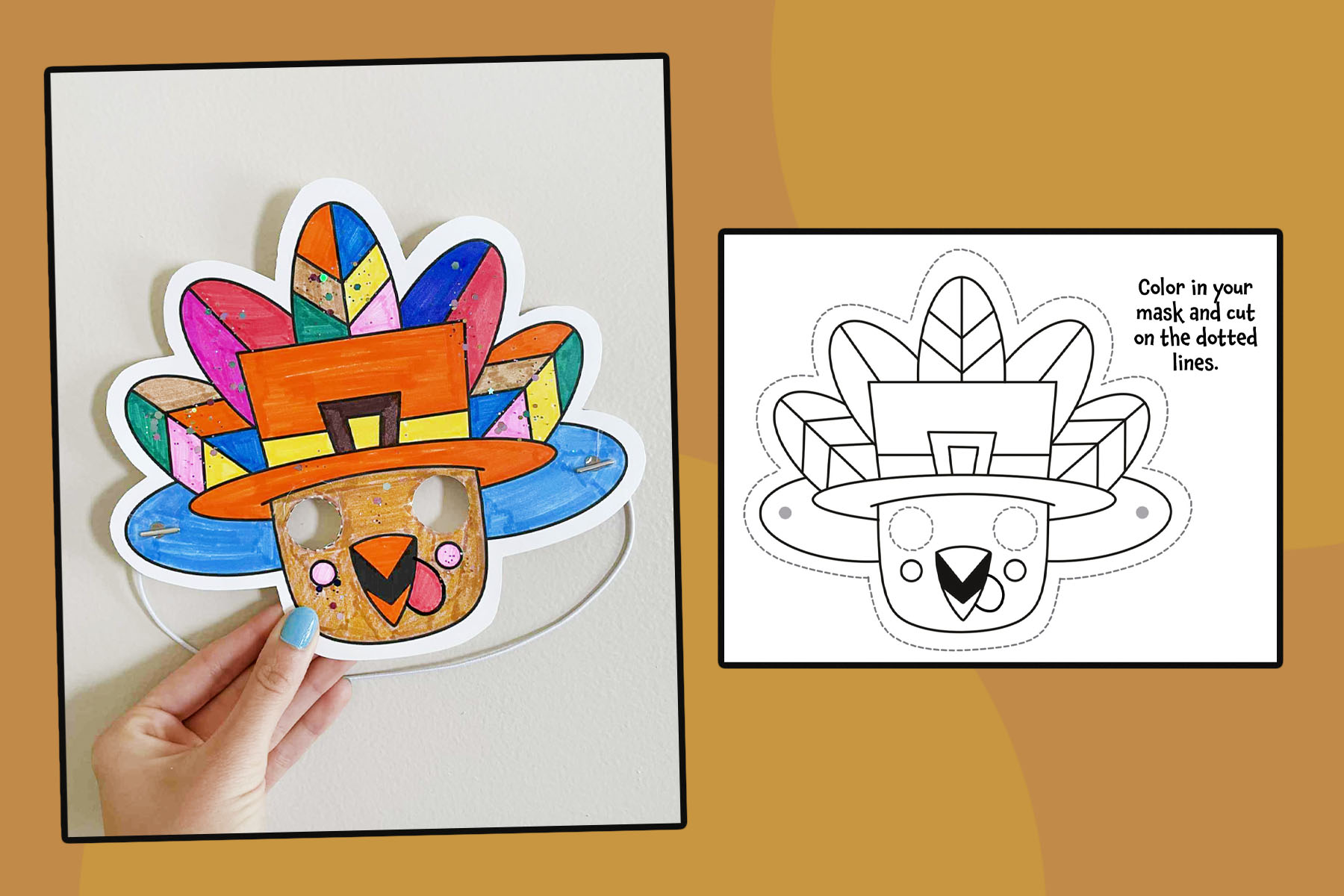 Free Printable Turkey Mask Craft for Preschool! ⋆ The Hollydog Blog