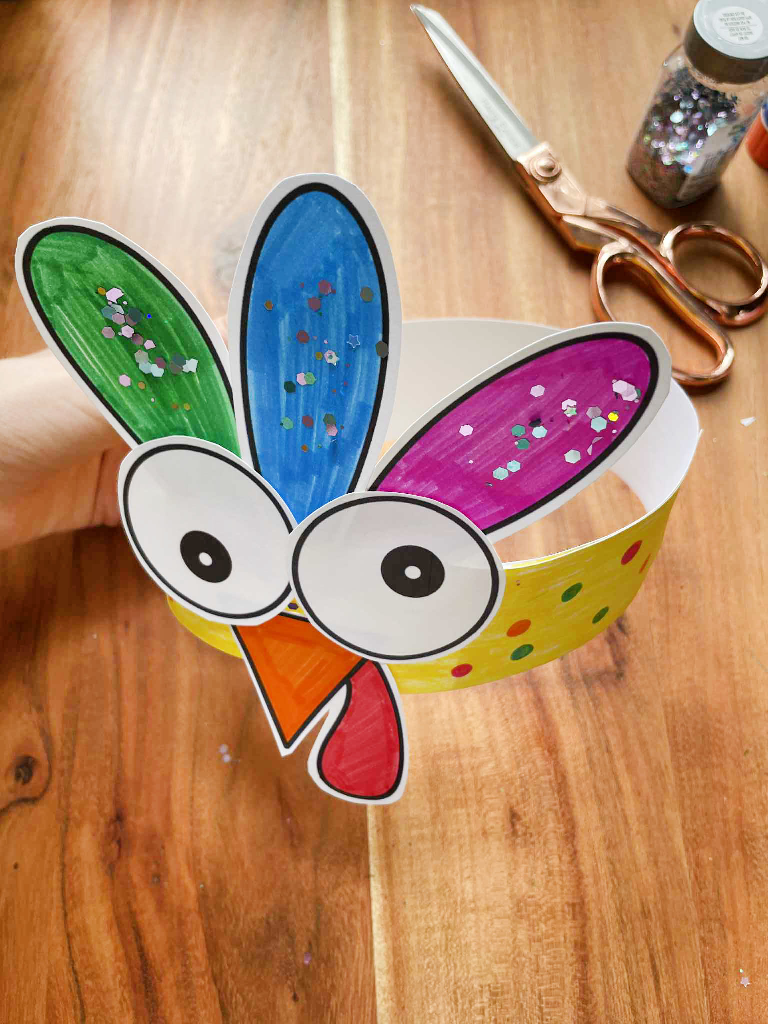 Free Turkey Headband Craft for Preschool! ⋆ The Hollydog Blog