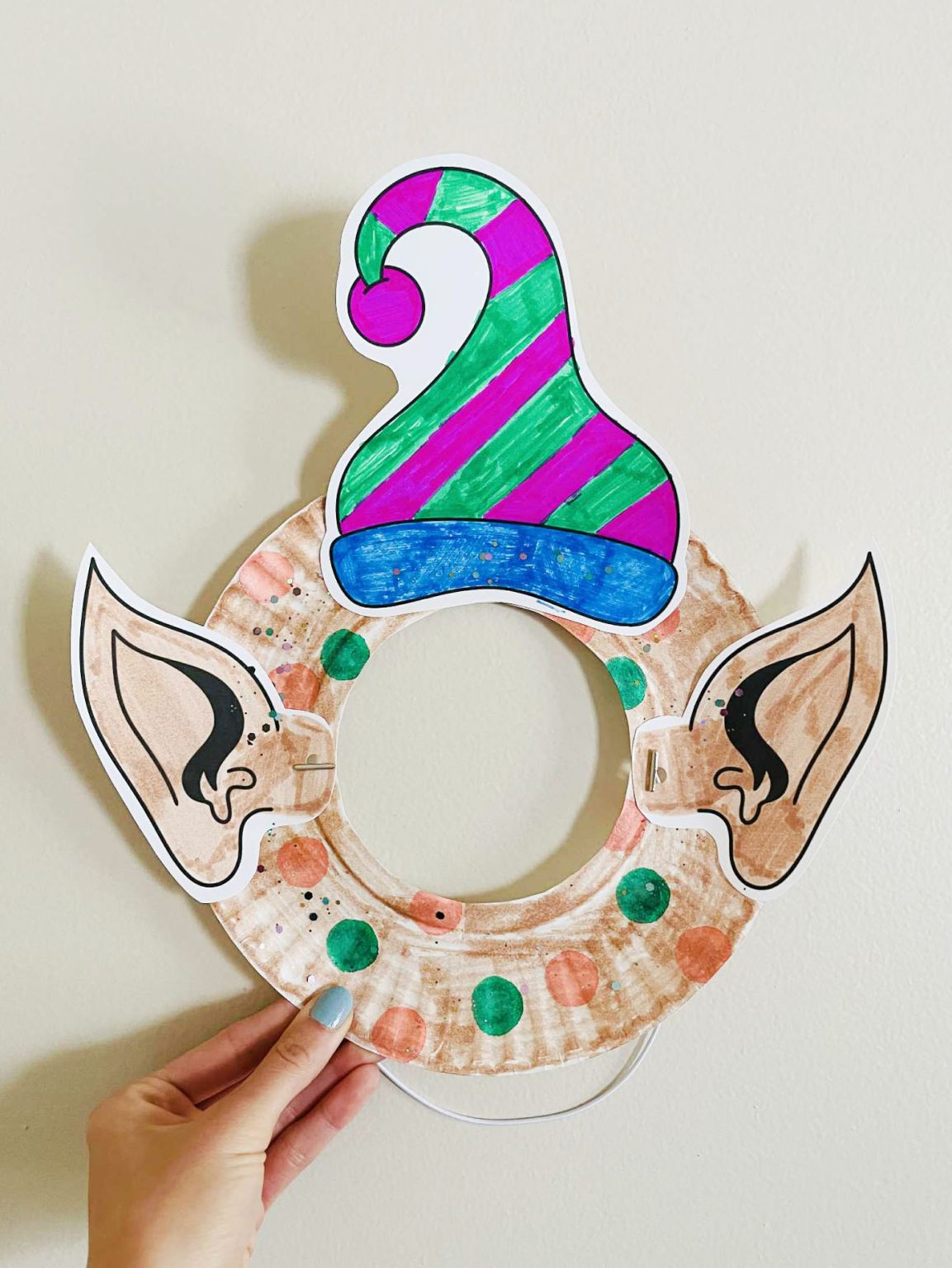 Free Paper Plate Elf Mask Craft for Preschool! ⋆ The Hollydog Blog