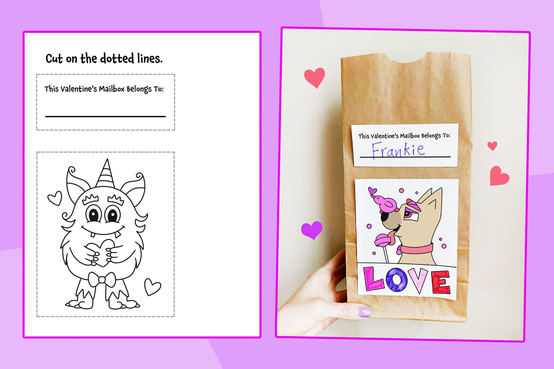 Free Valentine's Day Mailbox Printables for Preschool! ⋆ The Hollydog Blog