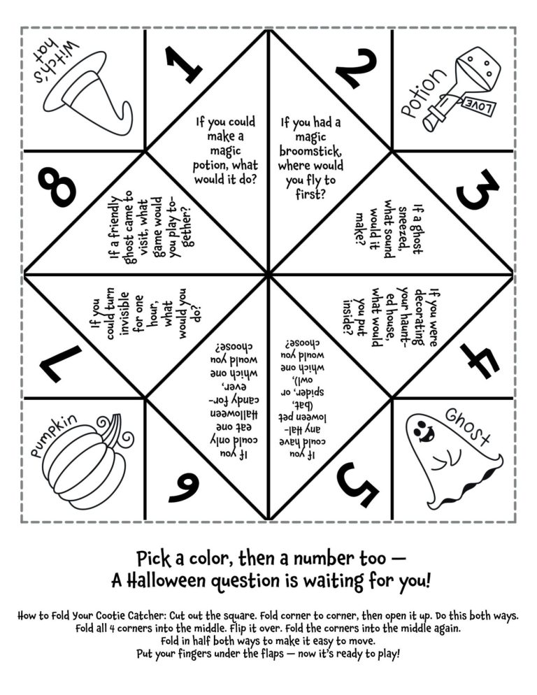 Free Halloween Cootie Catcher for Kids! ⋆ The Hollydog Blog