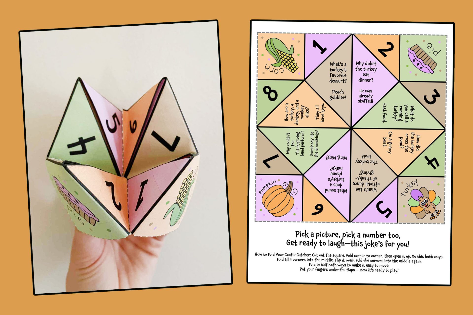 Fun & Free Thanksgiving Cootie Catcher for Kids! ⋆ The Hollydog Blog