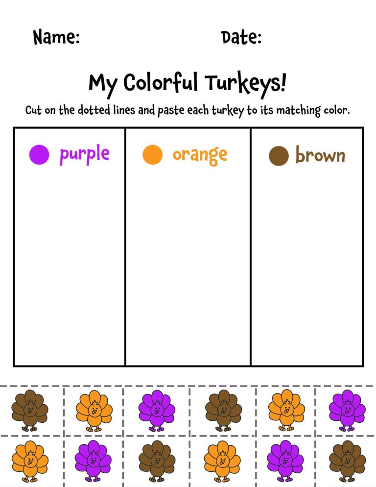 Free Turkey Worksheets for Preschool (Fun Thanksgiving Learning ...