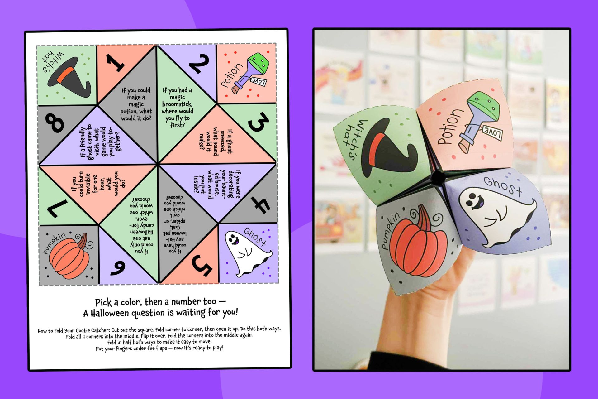 Free Halloween Cootie Catcher for Kids! ⋆ The Hollydog Blog