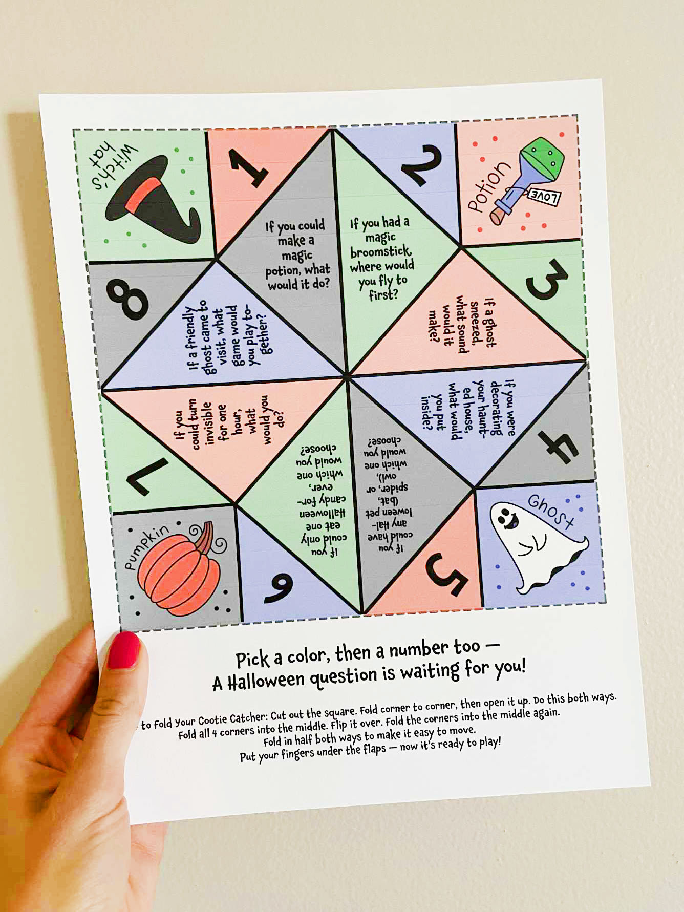 Free Halloween Cootie Catcher for Kids! ⋆ The Hollydog Blog