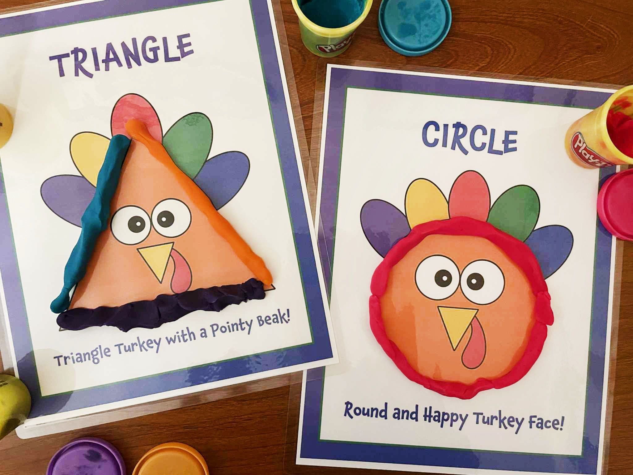 Free Turkey Playdough Mats for Preschool: Learn Shapes the Fun Way! ⋆ ...