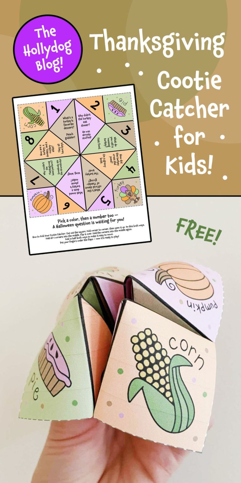 Fun & Free Thanksgiving Cootie Catcher for Kids! ⋆ The Hollydog Blog