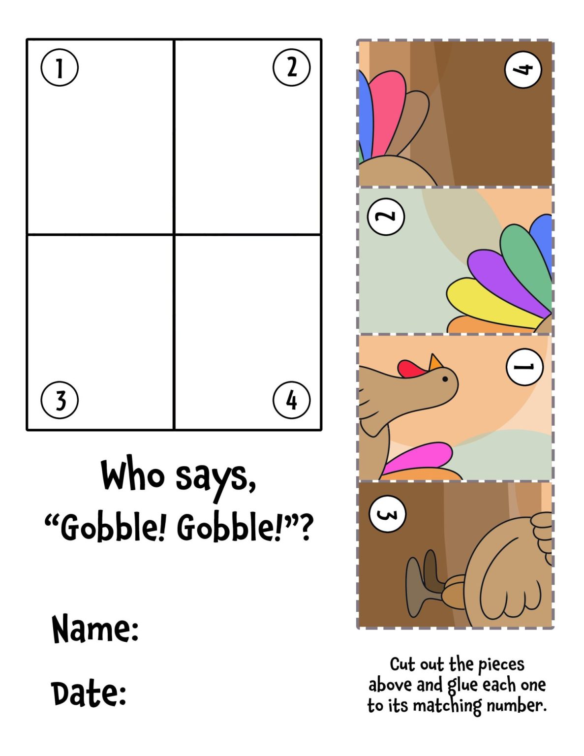 Free Turkey Worksheets for Preschool (Fun Thanksgiving Learning ...