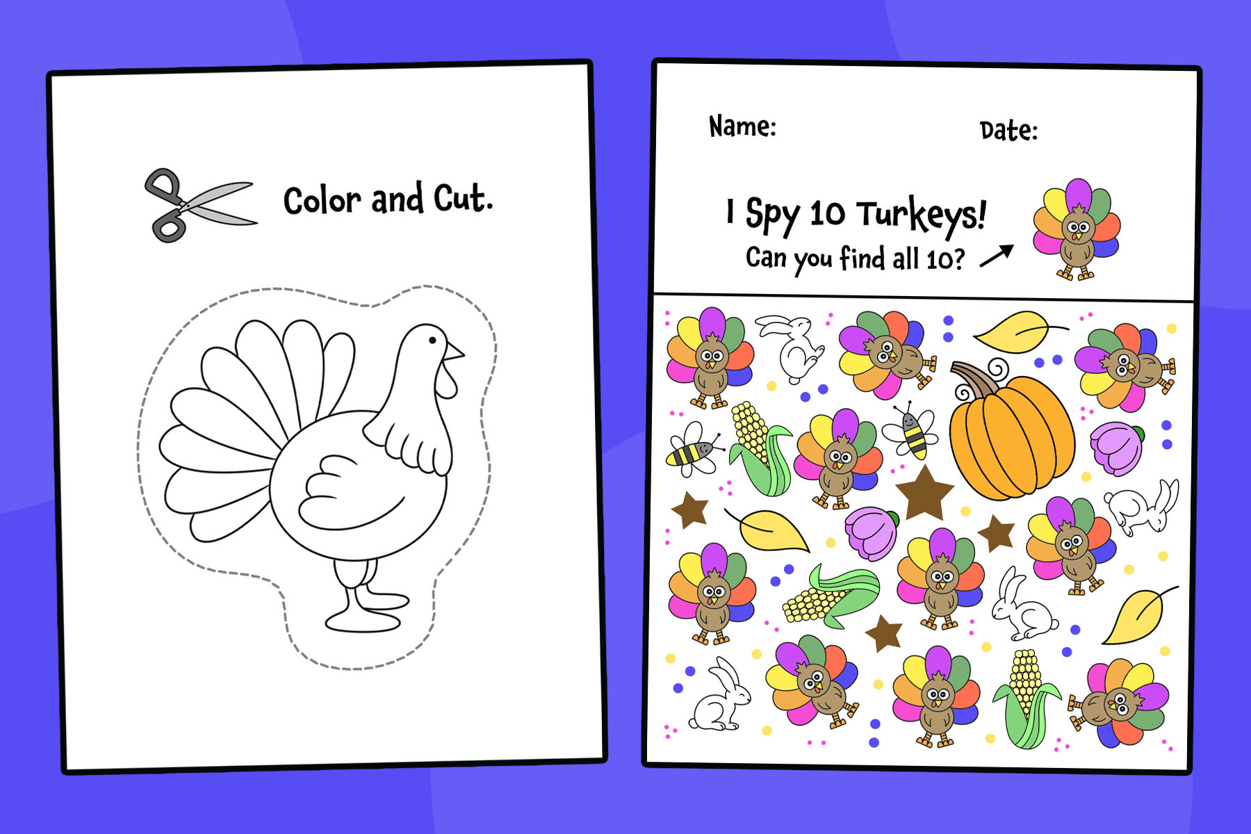 Free Turkey Worksheets for Preschool! ⋆ The Hollydog Blog
