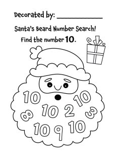 Free Santa’s Beard Number Search Printable for Preschool ⋆ The Hollydog ...