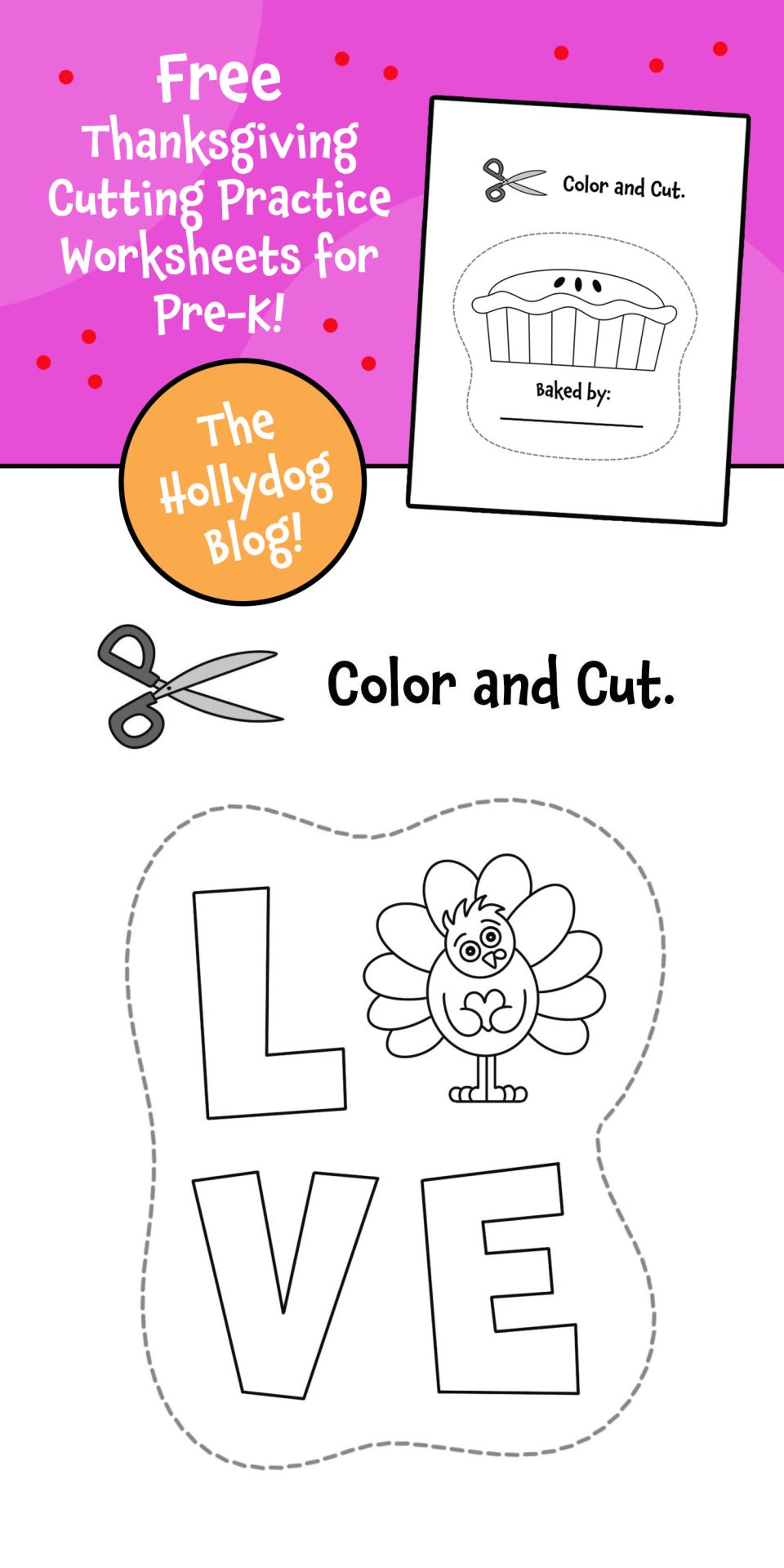 Free Thanksgiving Cutting Practice Worksheets for Preschool! ⋆ The ...