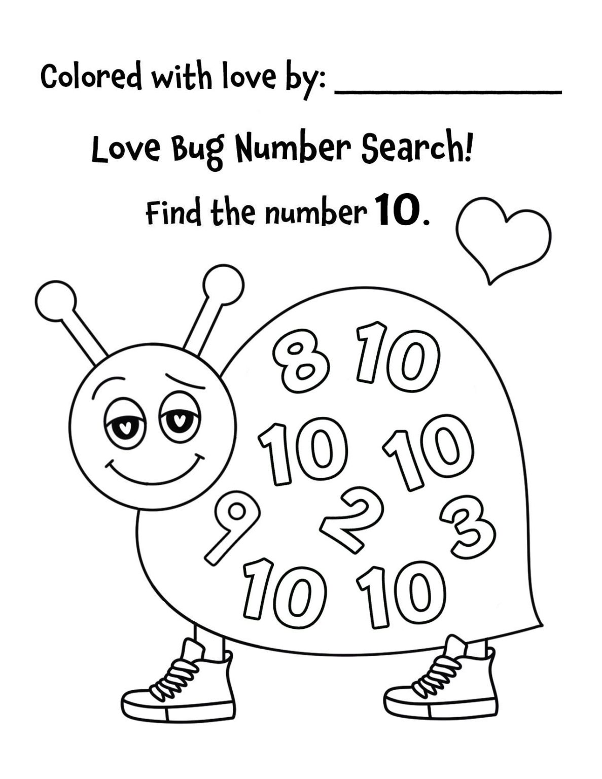 Free Love Bug Number Search Printables For Preschool! ⋆ The Hollydog Blog