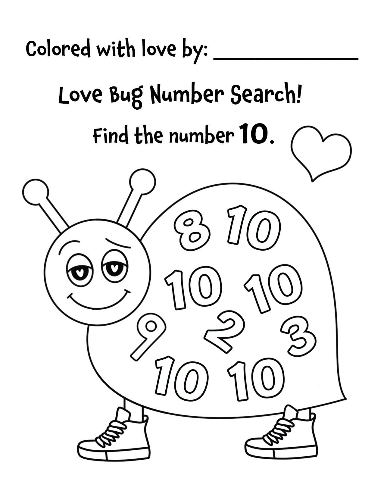 Free Love Bug Number Search Printables For Preschool! ⋆ The Hollydog Blog