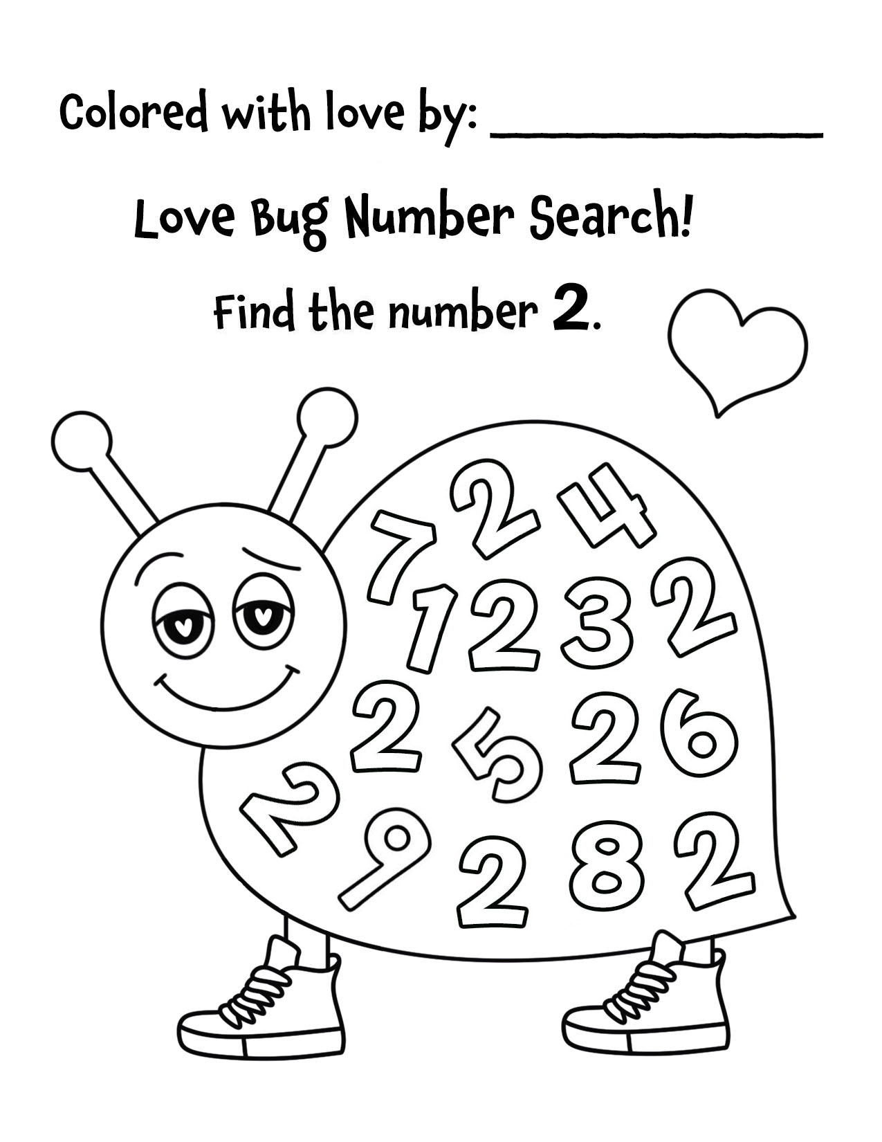 Free Love Bug Number Search Printables For Preschool! ⋆ The Hollydog Blog
