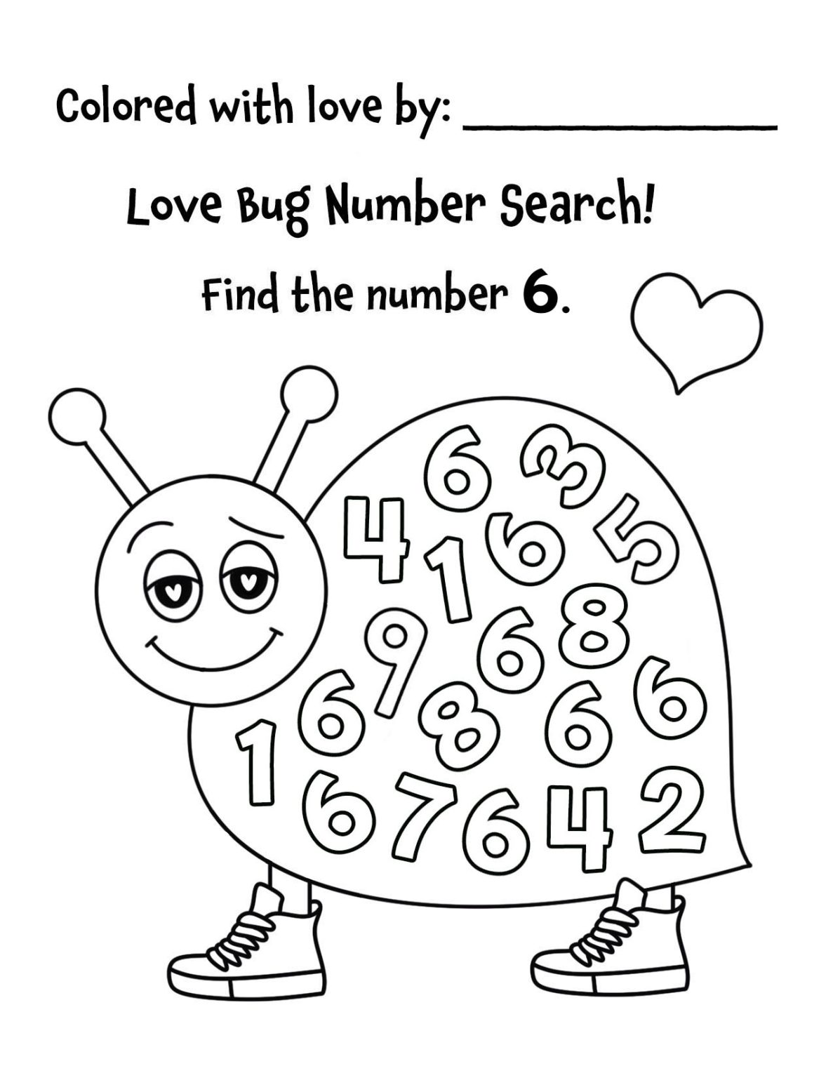 Free Love Bug Number Search Printables For Preschool! ⋆ The Hollydog Blog