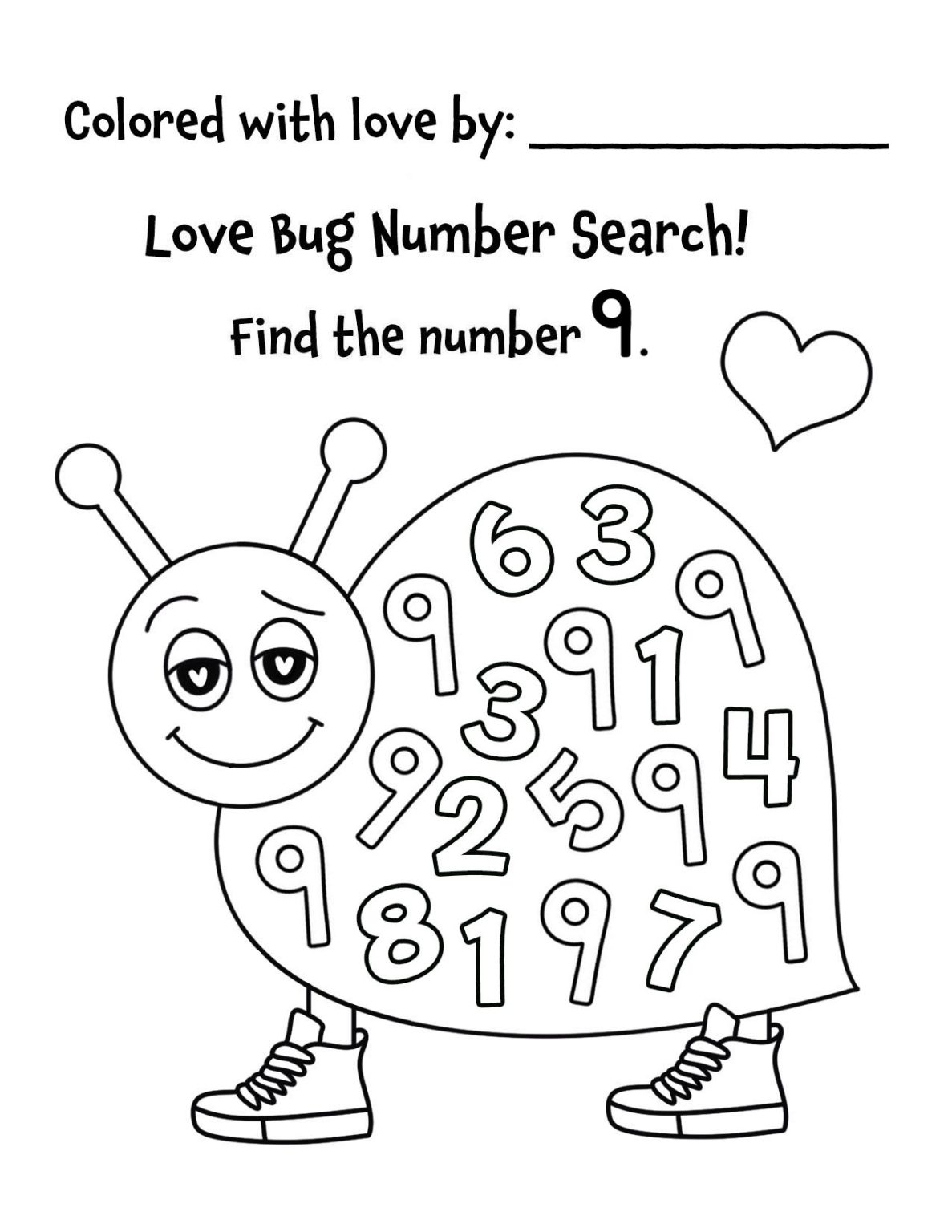 Free Love Bug Number Search Printables For Preschool! ⋆ The Hollydog Blog