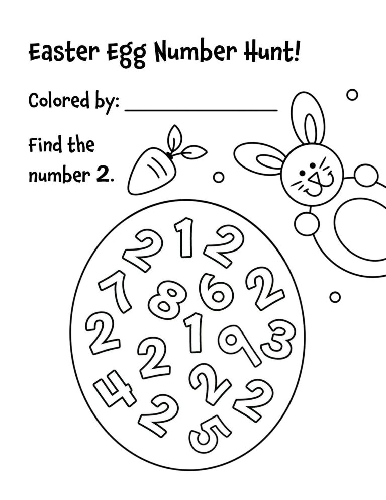 Free Easter Egg Number Hunt Worksheets for Preschool (1–10) ⋆ The ...