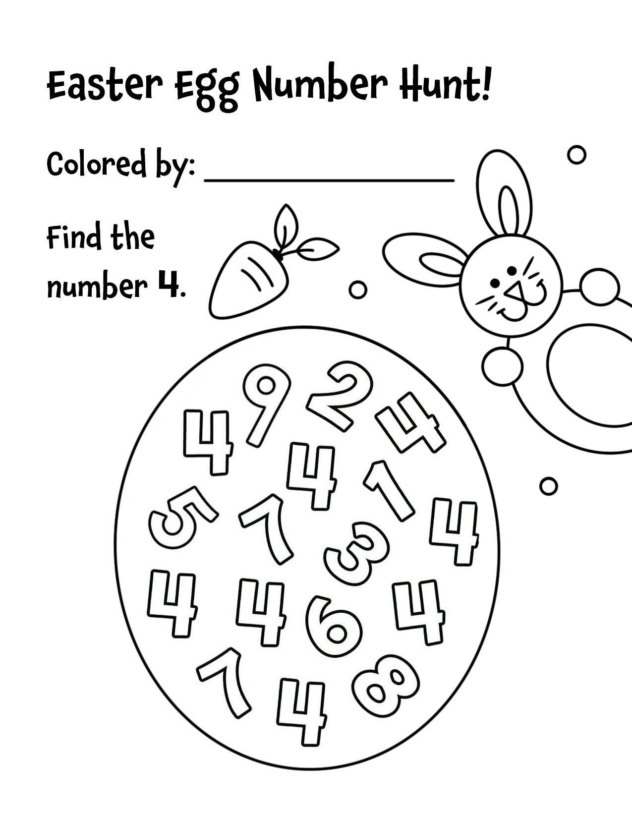 Free Easter Egg Number Hunt Worksheets for Preschool (1–10) ⋆ The ...