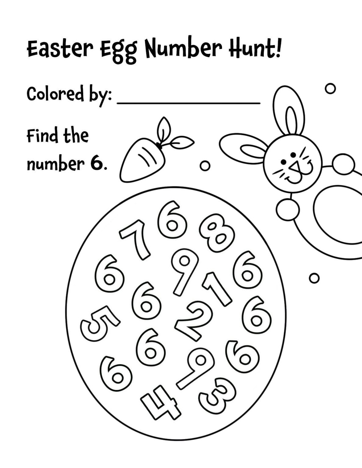 Free Easter Egg Number Hunt Worksheets for Preschool (1–10) ⋆ The ...