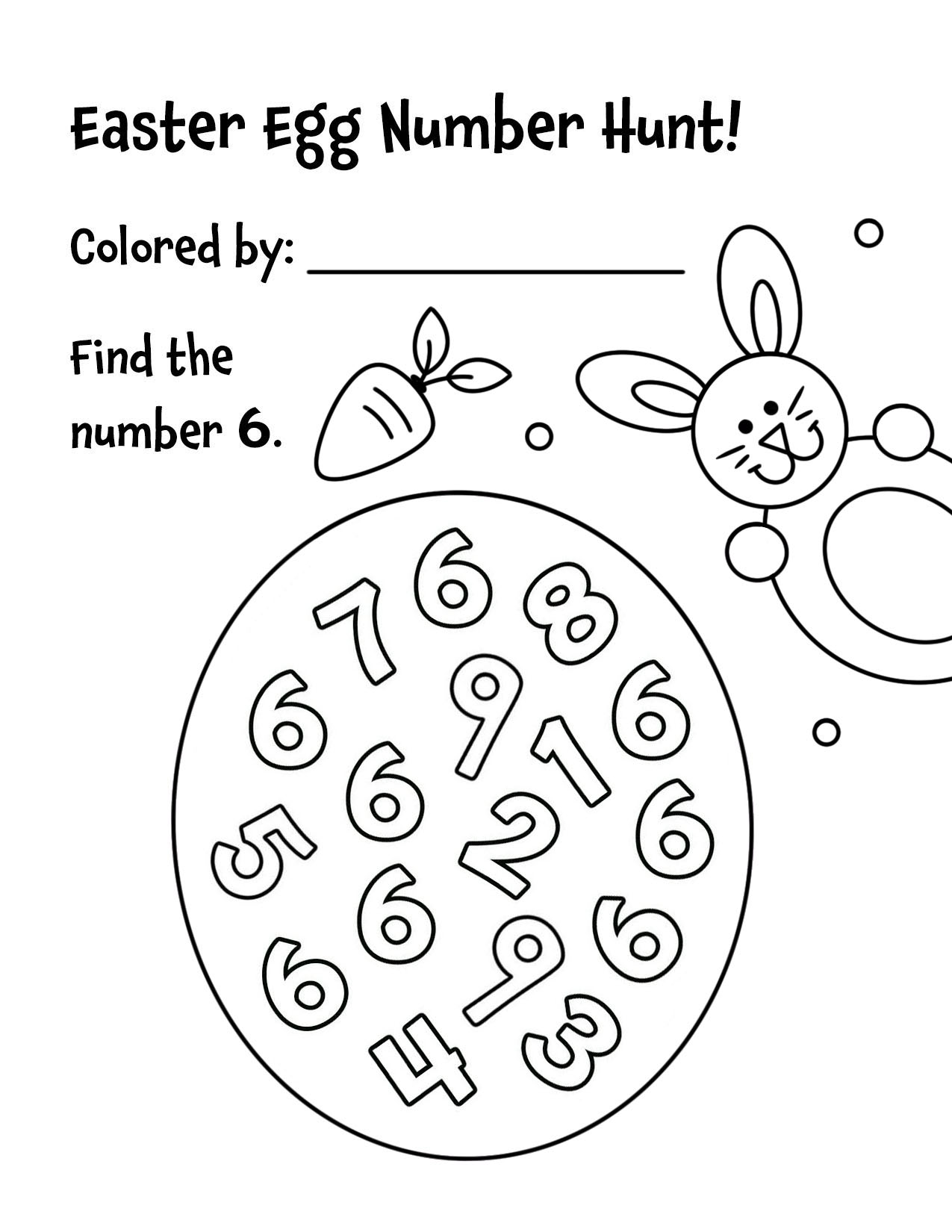 Free Easter Egg Number Hunt Worksheets for Preschool (1–10) ⋆ The ...