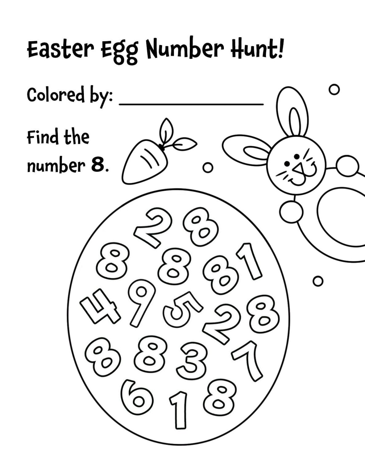 Free Easter Egg Number Hunt Worksheets for Preschool (1–10) ⋆ The ...