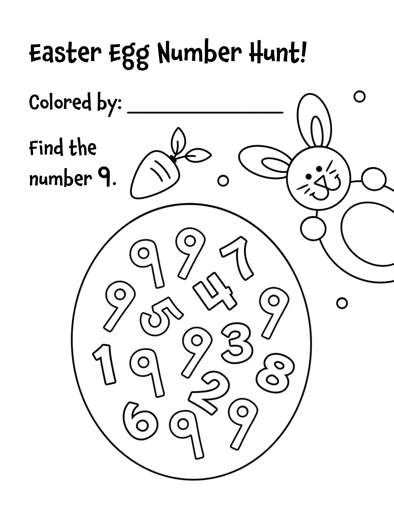 Free Easter Egg Number Hunt Worksheets for Preschool (1–10) ⋆ The ...
