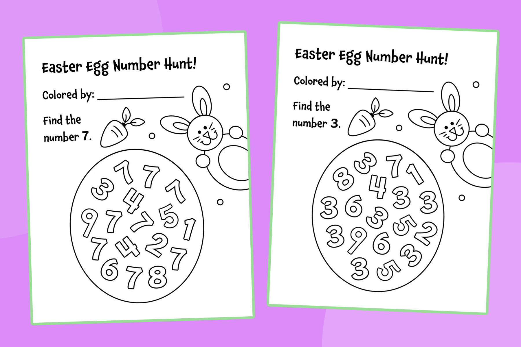 Free Easter Egg Number Hunt Worksheets for Preschool (1–10) ⋆ The ...