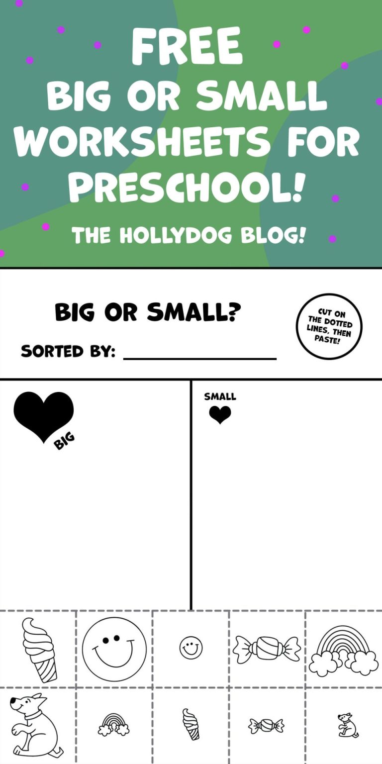 Free Big or Small Worksheets for Preschool | Hollydog ⋆ The Hollydog Blog