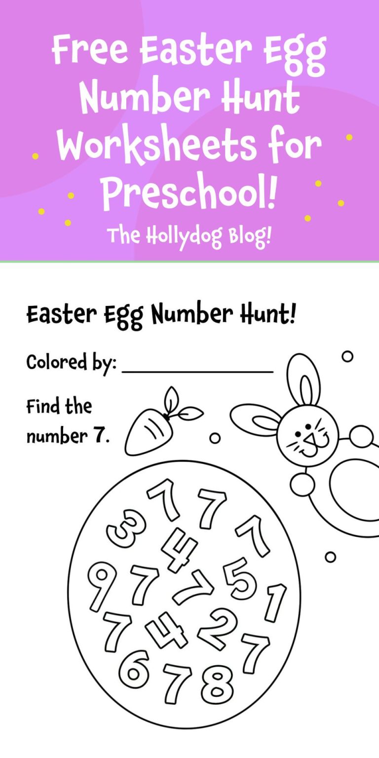 Free Easter Egg Number Hunt Worksheets for Preschool (1–10) ⋆ The ...