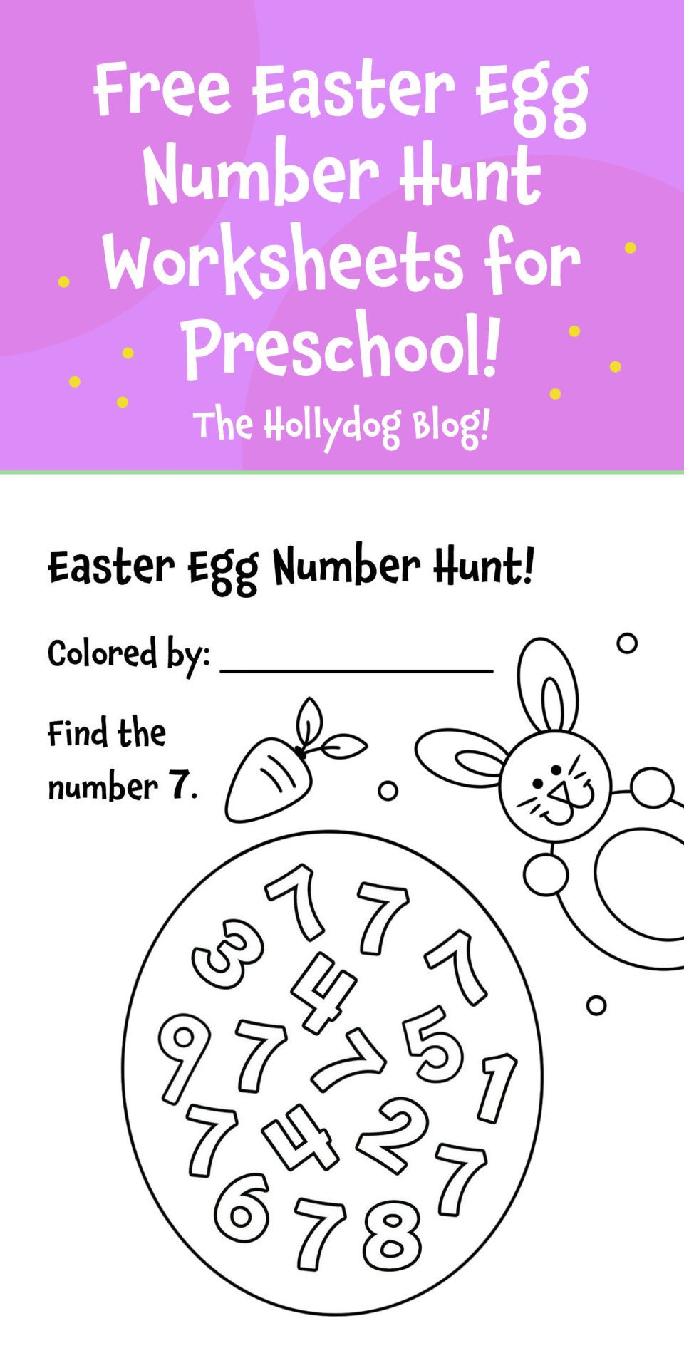 Free Easter Egg Number Hunt Worksheets for Preschool (1–10) ⋆ The ...
