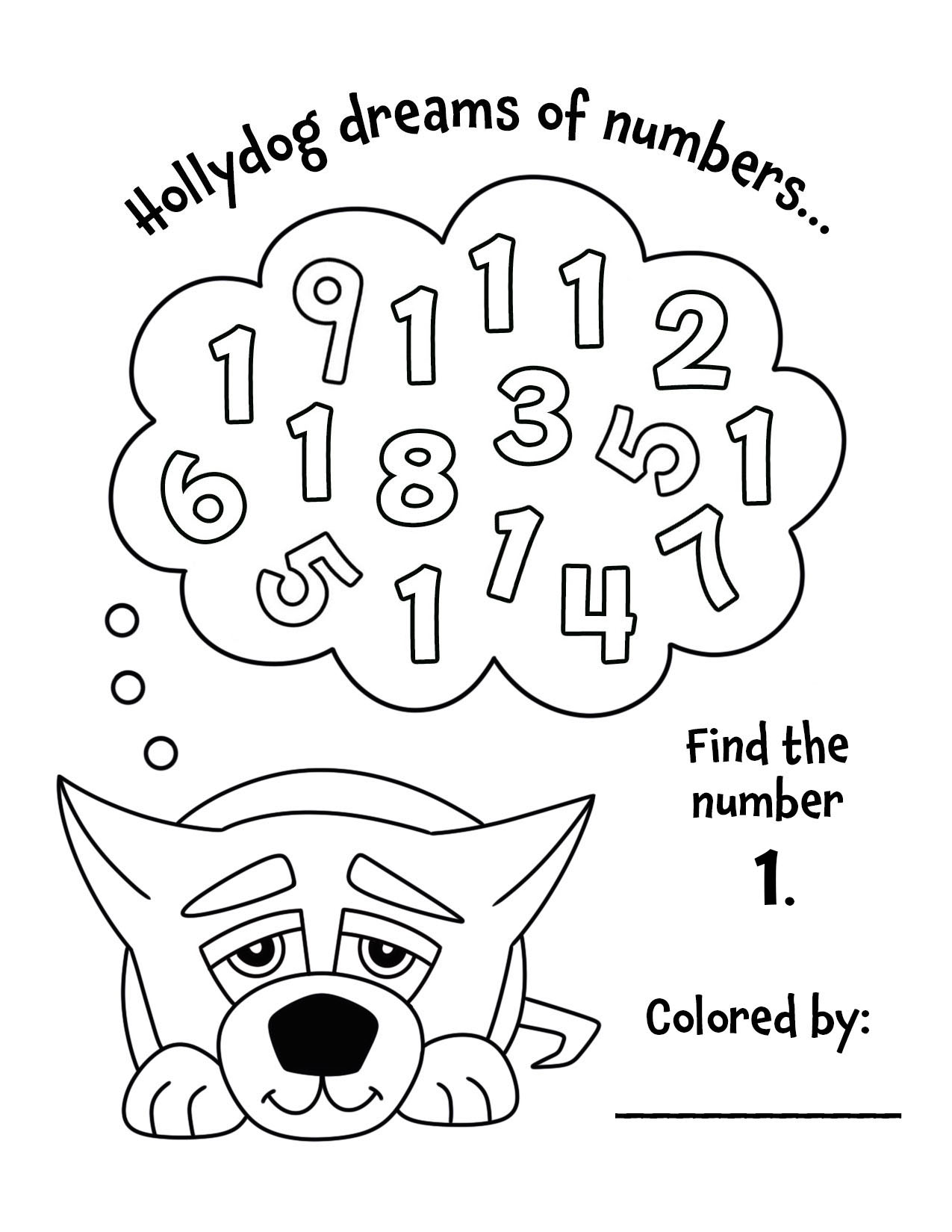 Free Hollydog Number Search Printables 1–10 for Preschool! ⋆ The ...