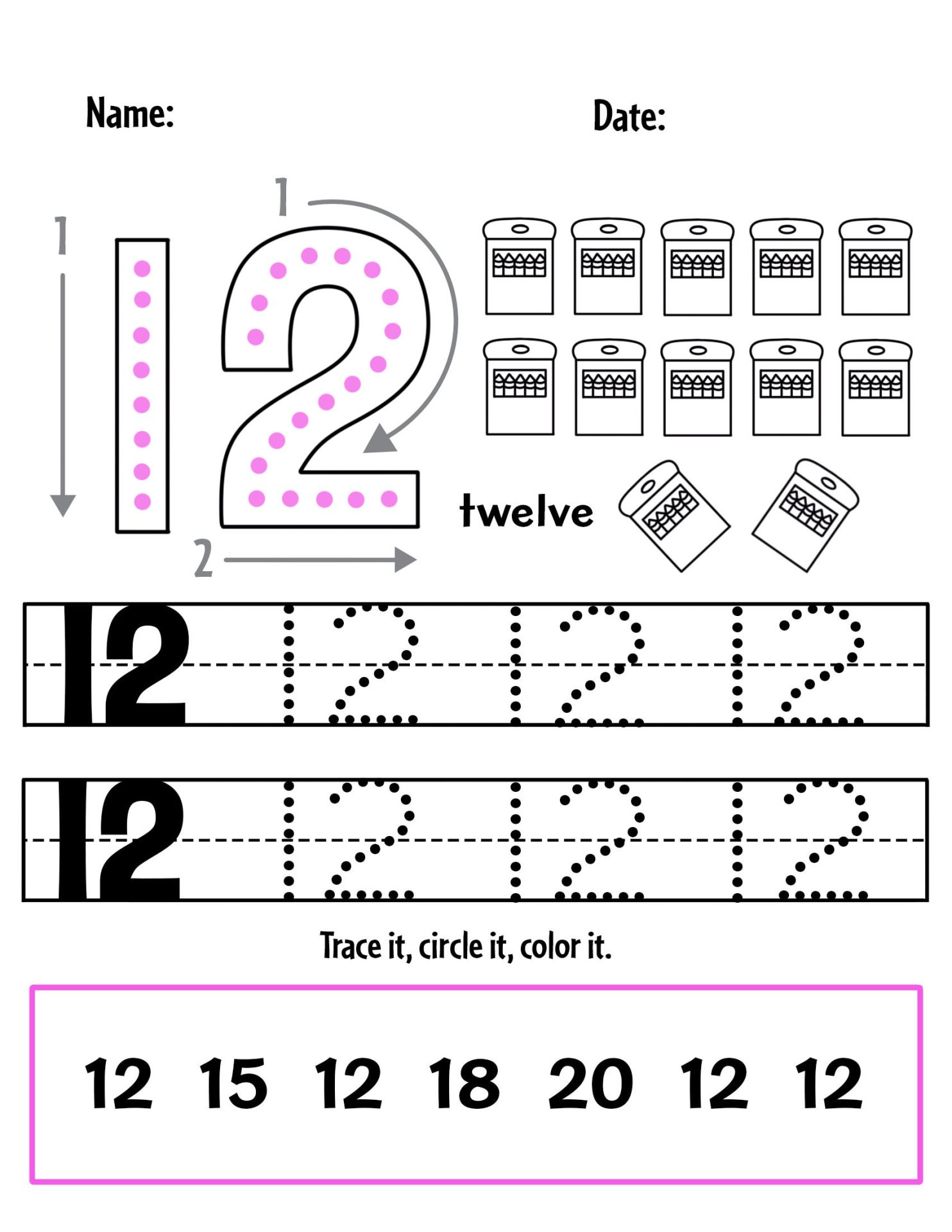 Free Preschool Number Worksheets (Counting & Tracing 1–20 Printables) ⋆ ...