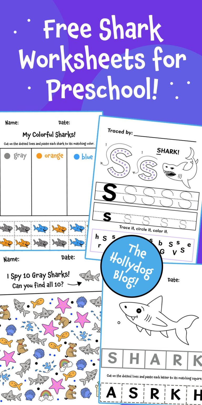 Free Shark Worksheets for Preschool (Fun Ocean Printables & Activities ...