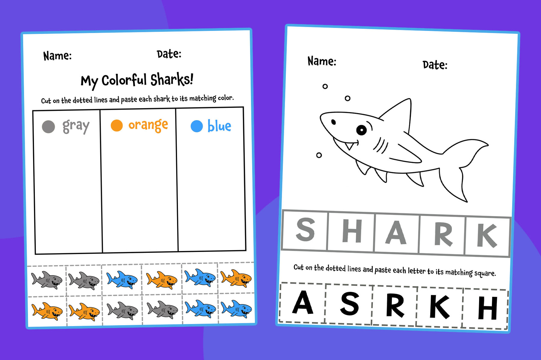 Free Shark Worksheets for Preschool (Fun Ocean Printables & Activities ...