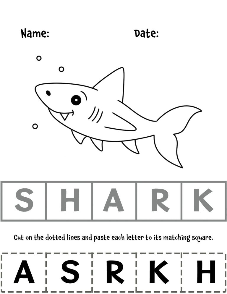 Free Shark Worksheets for Preschool (Fun Ocean Printables & Activities ...