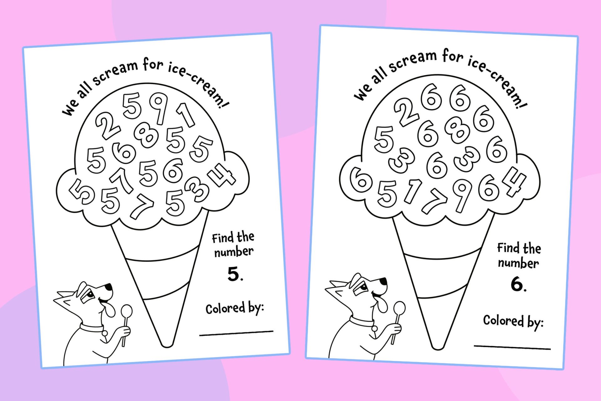 Free Summer Ice Cream Number Hunt Worksheets for Preschool (1–10) ⋆ The ...