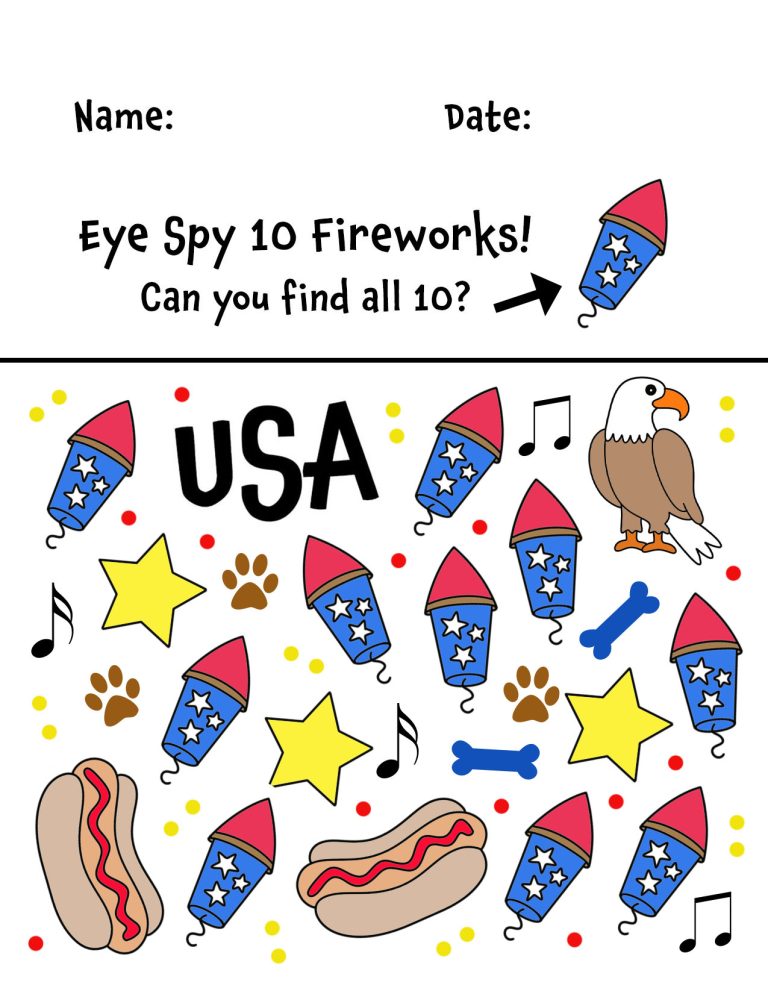 Free 4th of July Worksheets for Preschool! ⋆ The Hollydog Blog