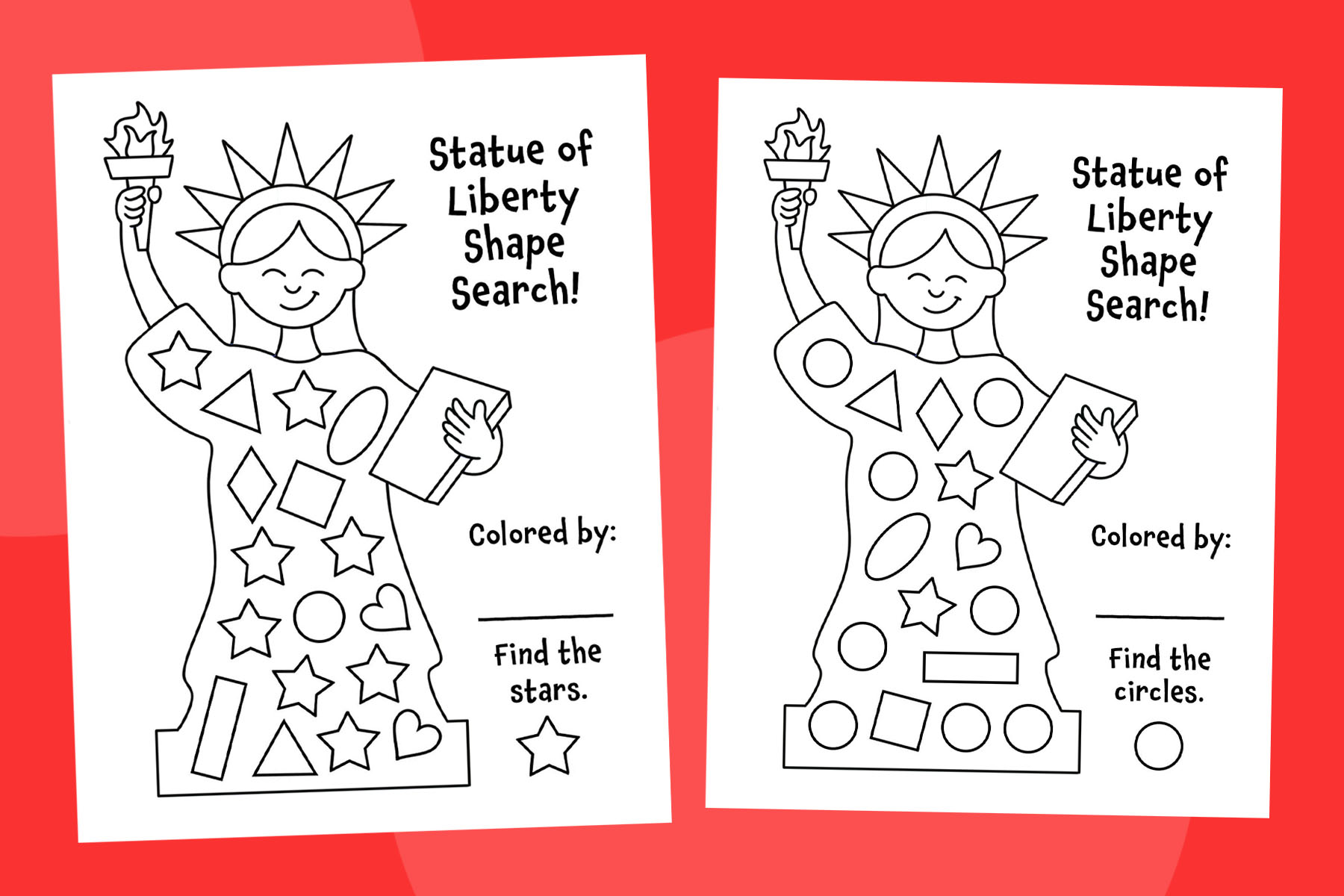 Free Statue of Liberty Shape Search for Preschool (4th of July ...